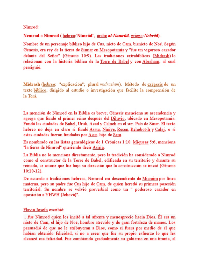 NIMROD | PDF | Creencia religiosa y doctrina