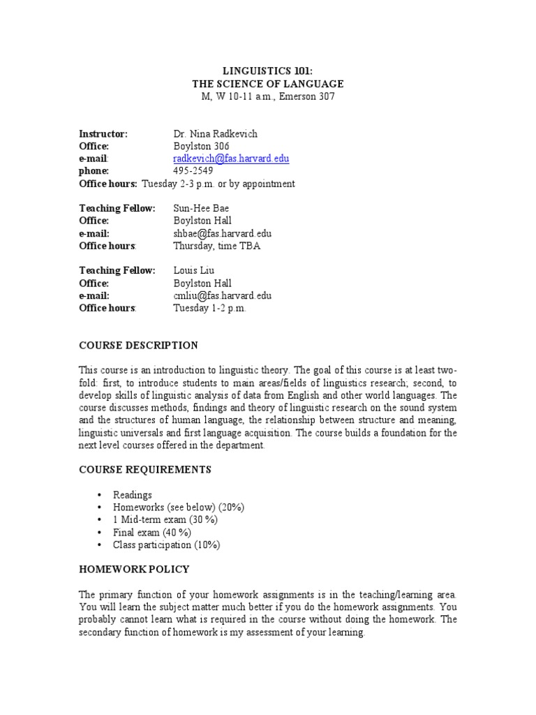 Linguistics 101 | PDF | Morphology (Linguistics) | Word