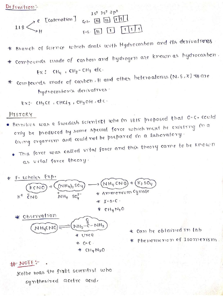 Oc Short Notes | PDF | Chemistry | Chemical Compounds