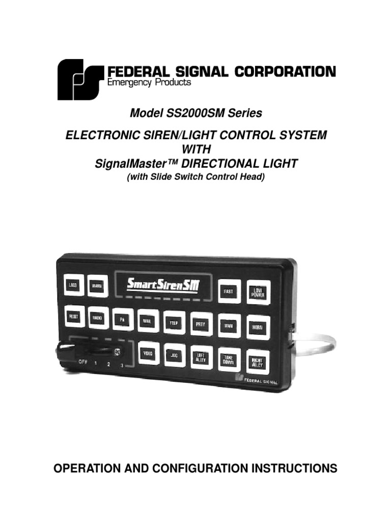 SS2000SM-SB and SS2000SM-SC Electronic Siren - Light Control System ...