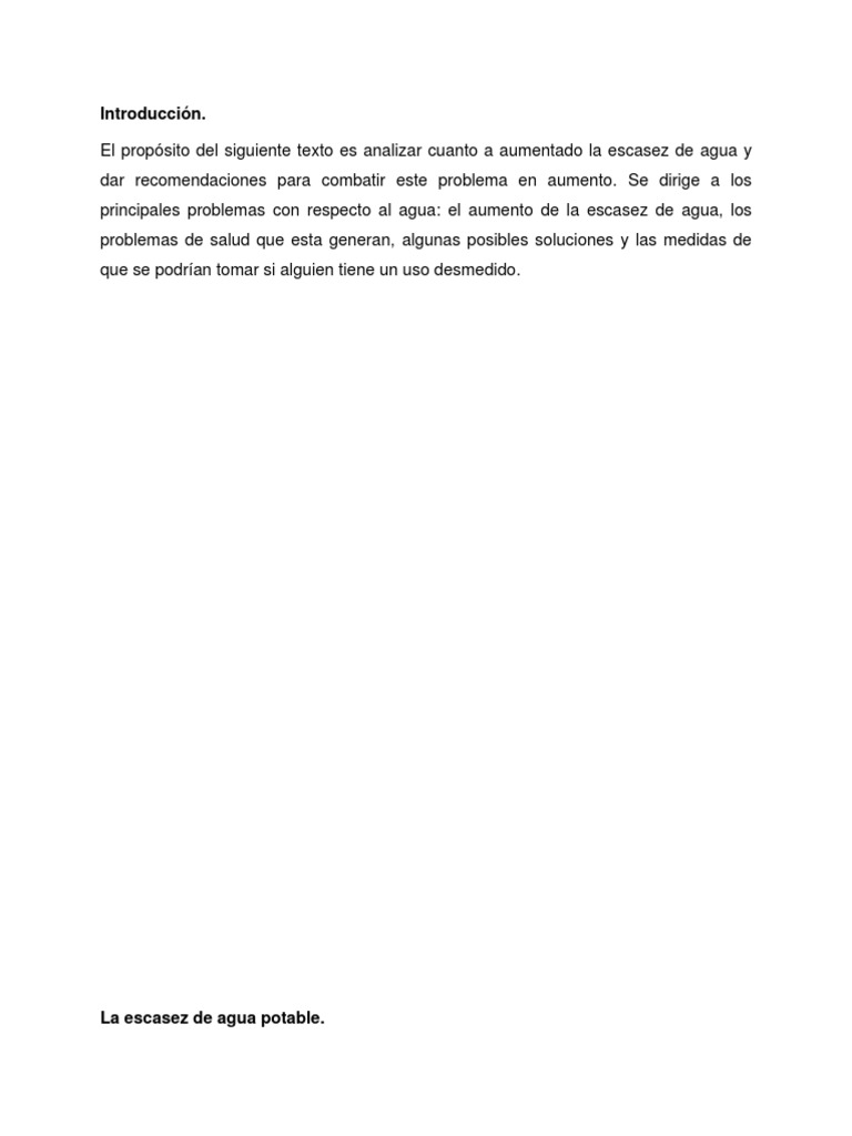 Escasez de Agua Potable | PDF | Agua | Escasez de agua