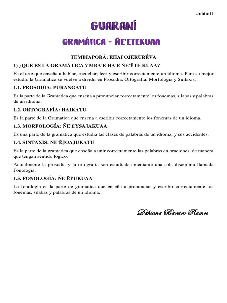 Guaraní 1 | PDF