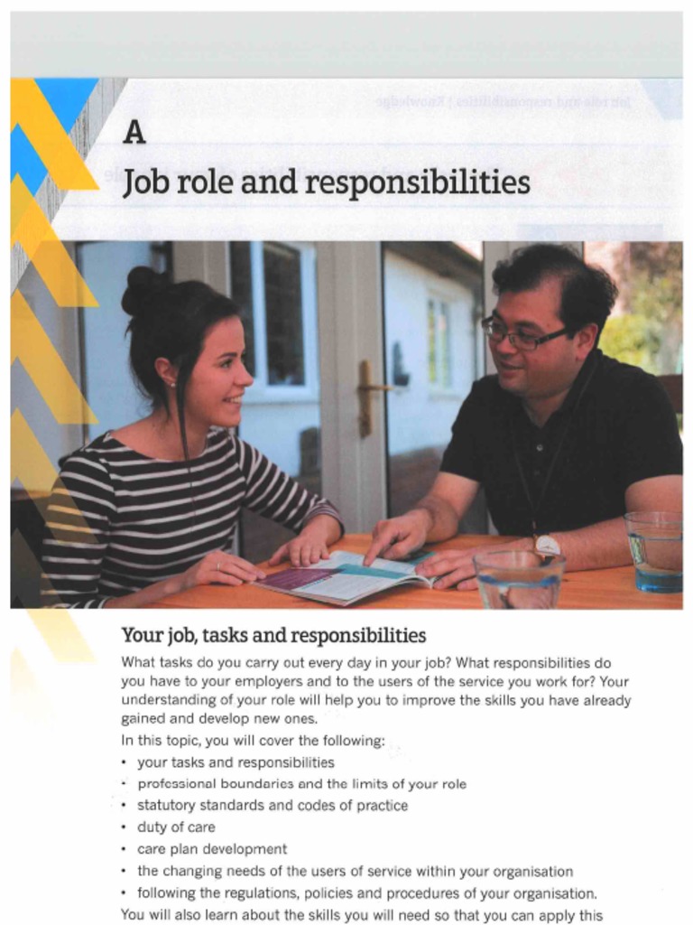 Roles and Responsibilities of An Adult Care Worker Handout Level 2 | PDF