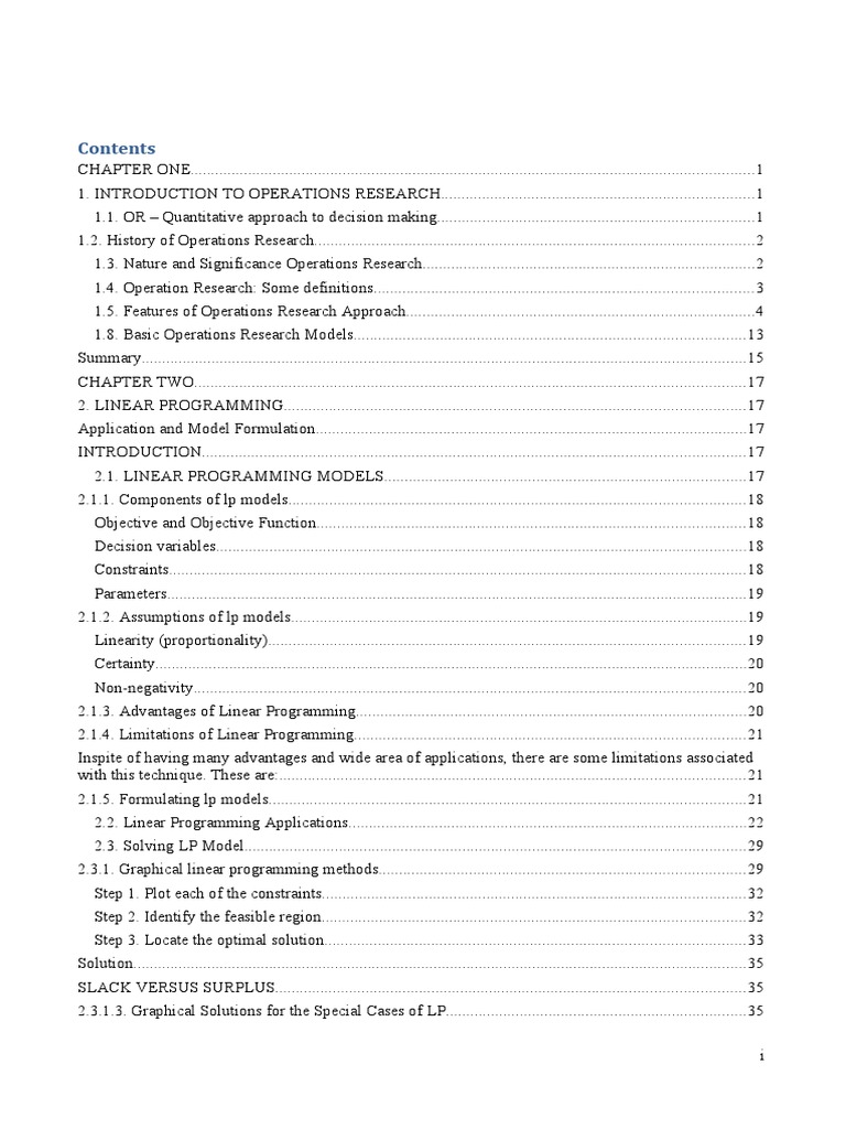 Operations Research and Linear Programming Guide | PDF | Technology ...