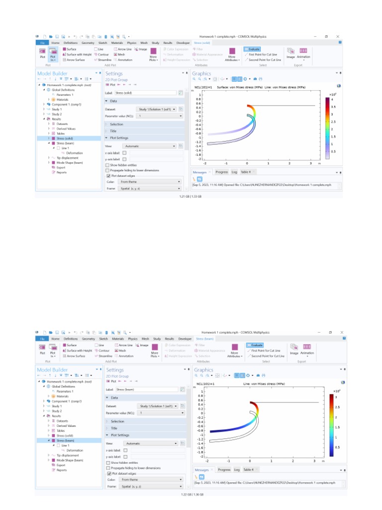 Comsol Results Homework 1 | PDF
