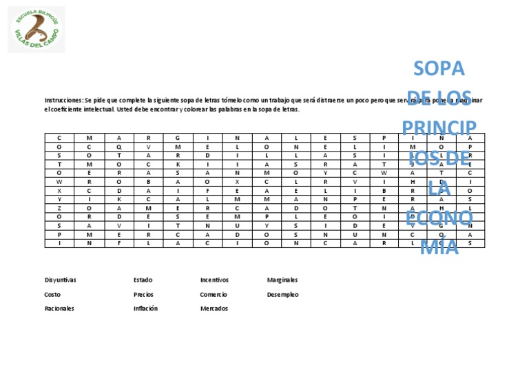 Crucigrama o Sopa de Letras | PDF | Economias | Ciencias económicas