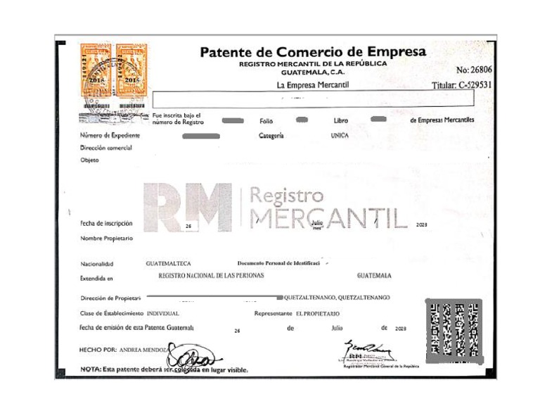 Patente de Comercio | PDF
