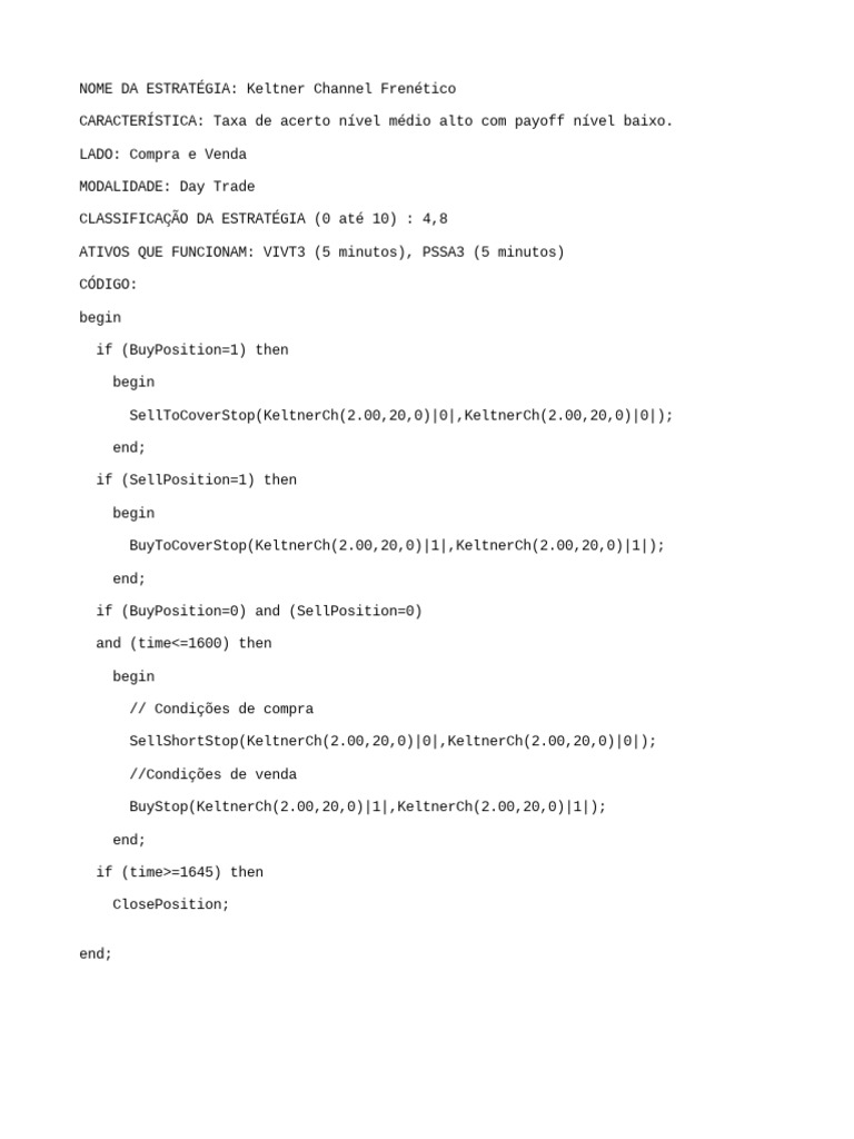 Keltner Channel Frenético | PDF