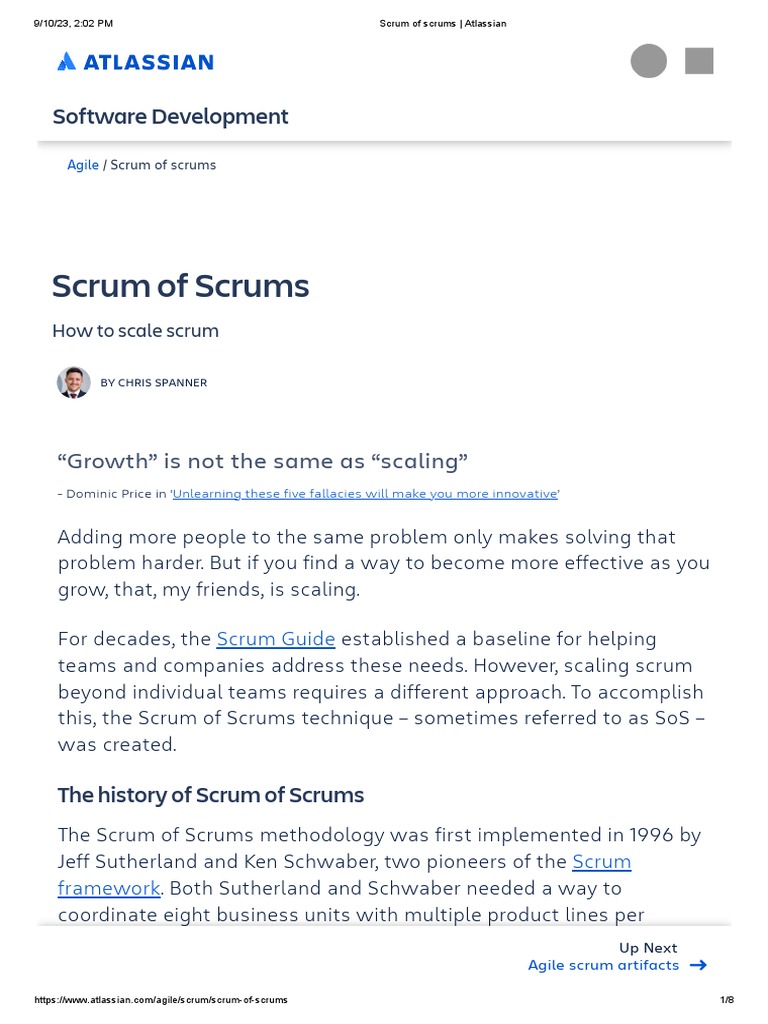 Scaling Scrum with Scrum of Scrums | PDF | Scrum (Software Development ...