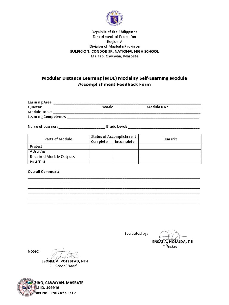 Modular Distance Learning Mdl Modality Self Learning Module