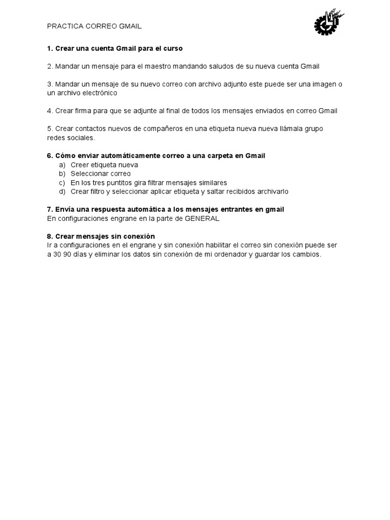 1.práctica de Correro Gmail | PDF