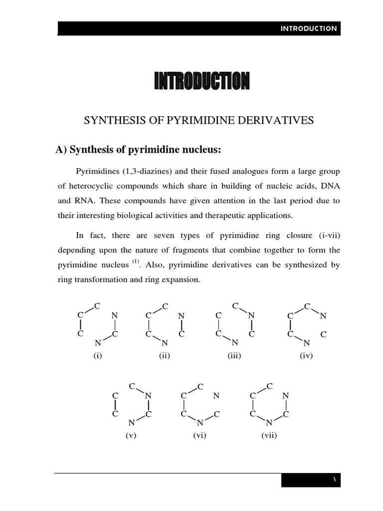 Synthesis of Pyrimidine Derivatives | PDF | Chemistry | Organic Chemistry
