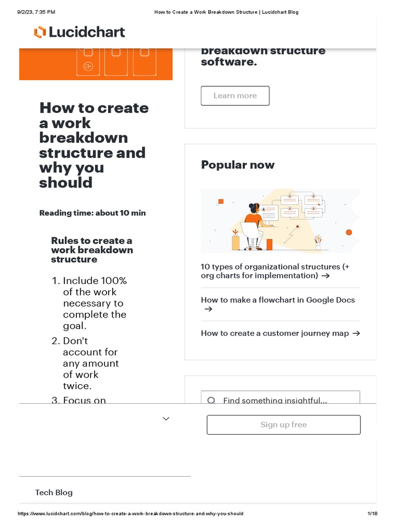 How To Create A Work Breakdown Structure - Lucidchart | PDF | Computing ...