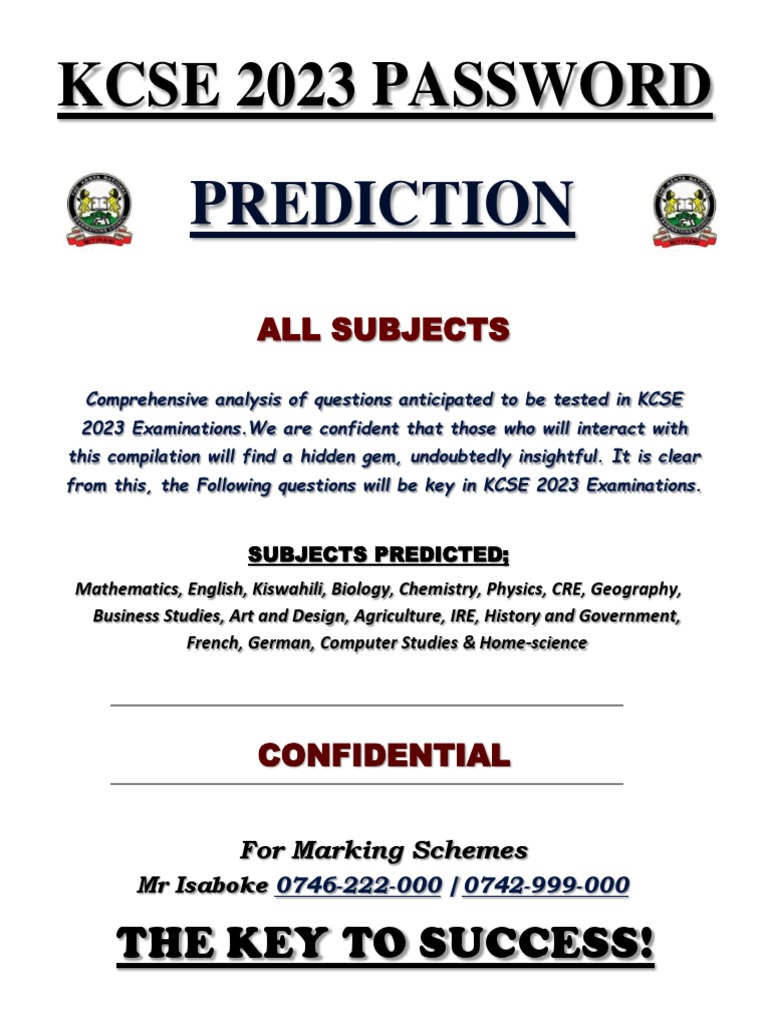 KCSE 2023 Exam Predictions | PDF | Kenya | Jesus