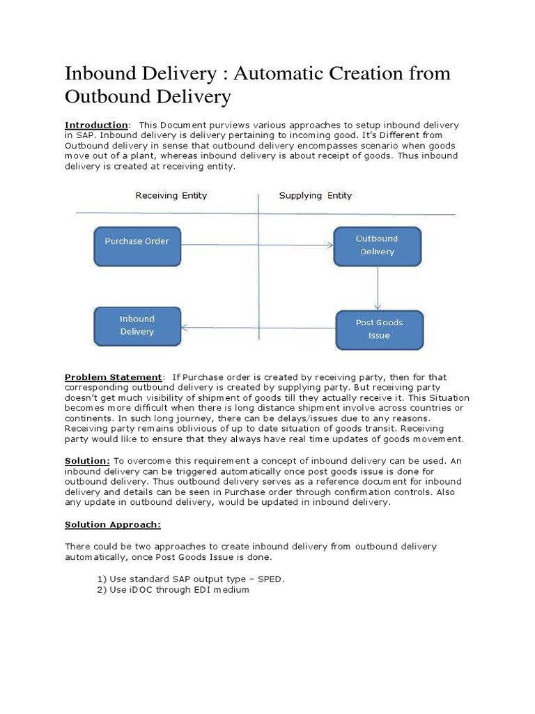 Inbound Delivery | Download Free PDF | Logistics | Electronic Data ...