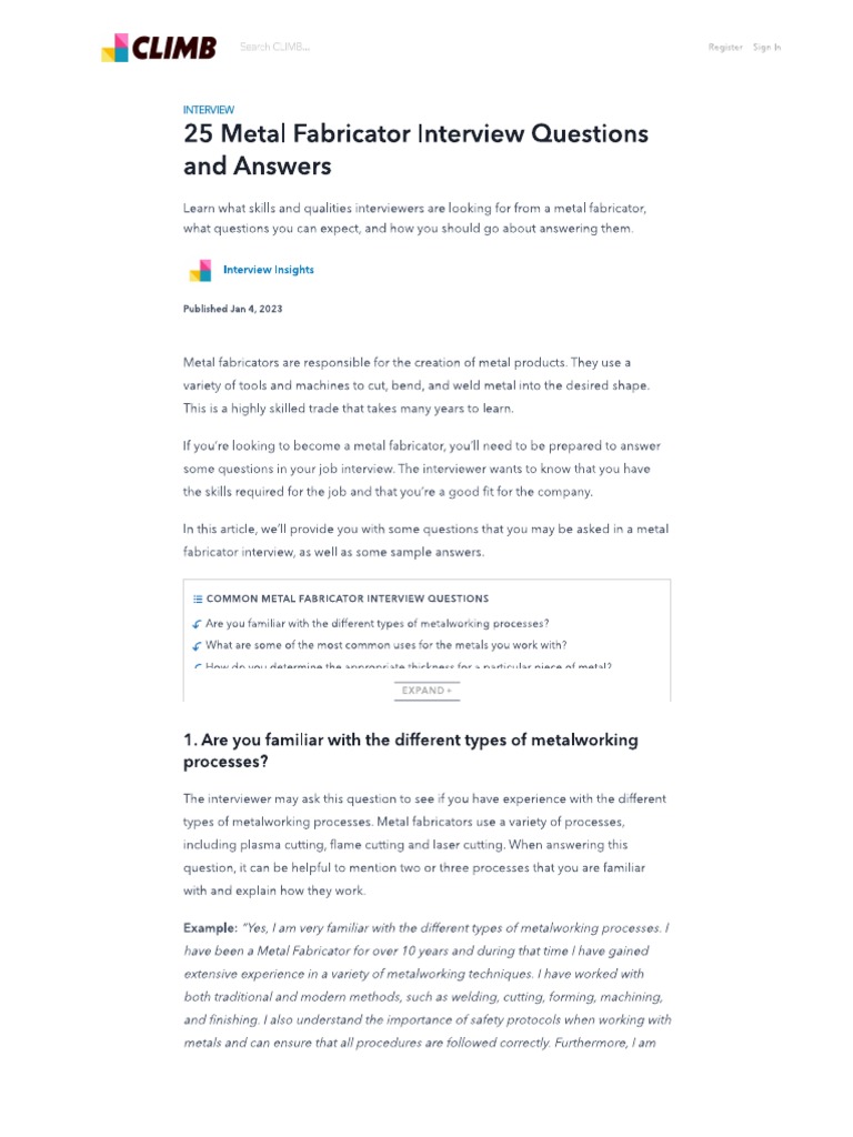 Fabrication Interview | PDF