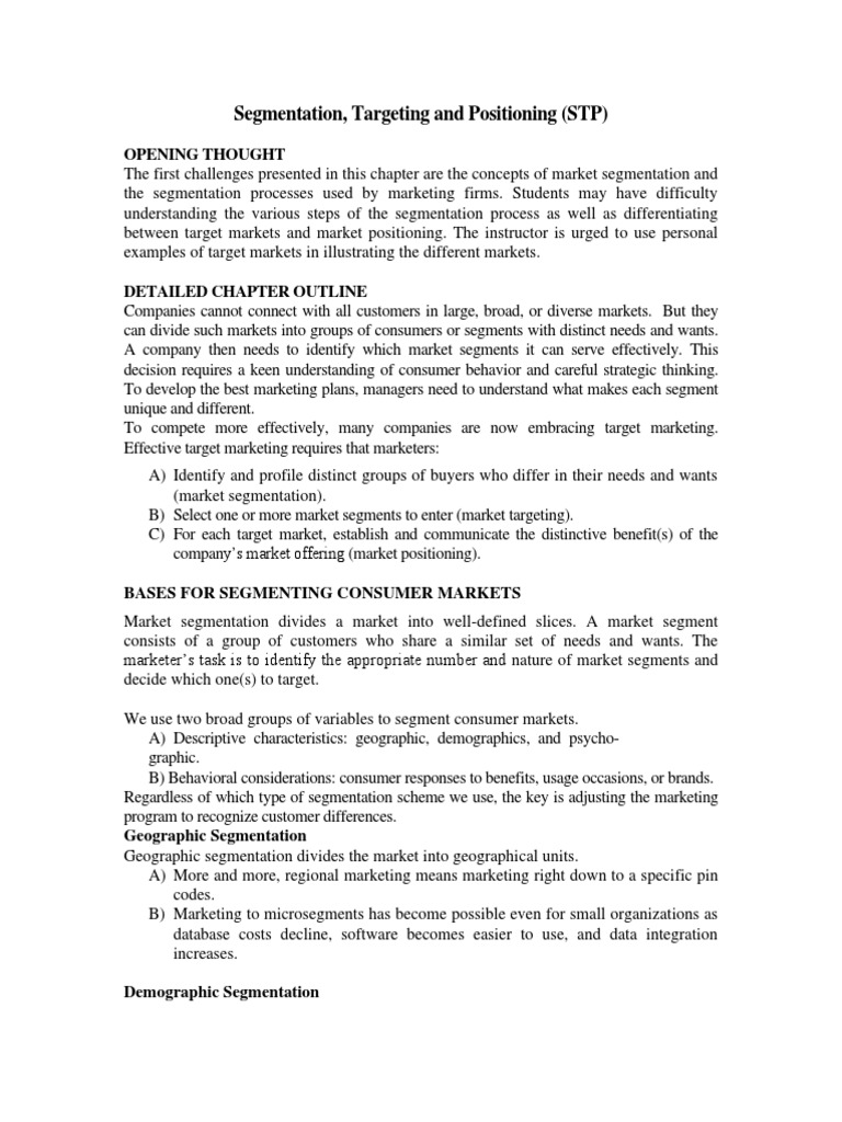Unit 1 (STP) | PDF | Market Segmentation | Marketing