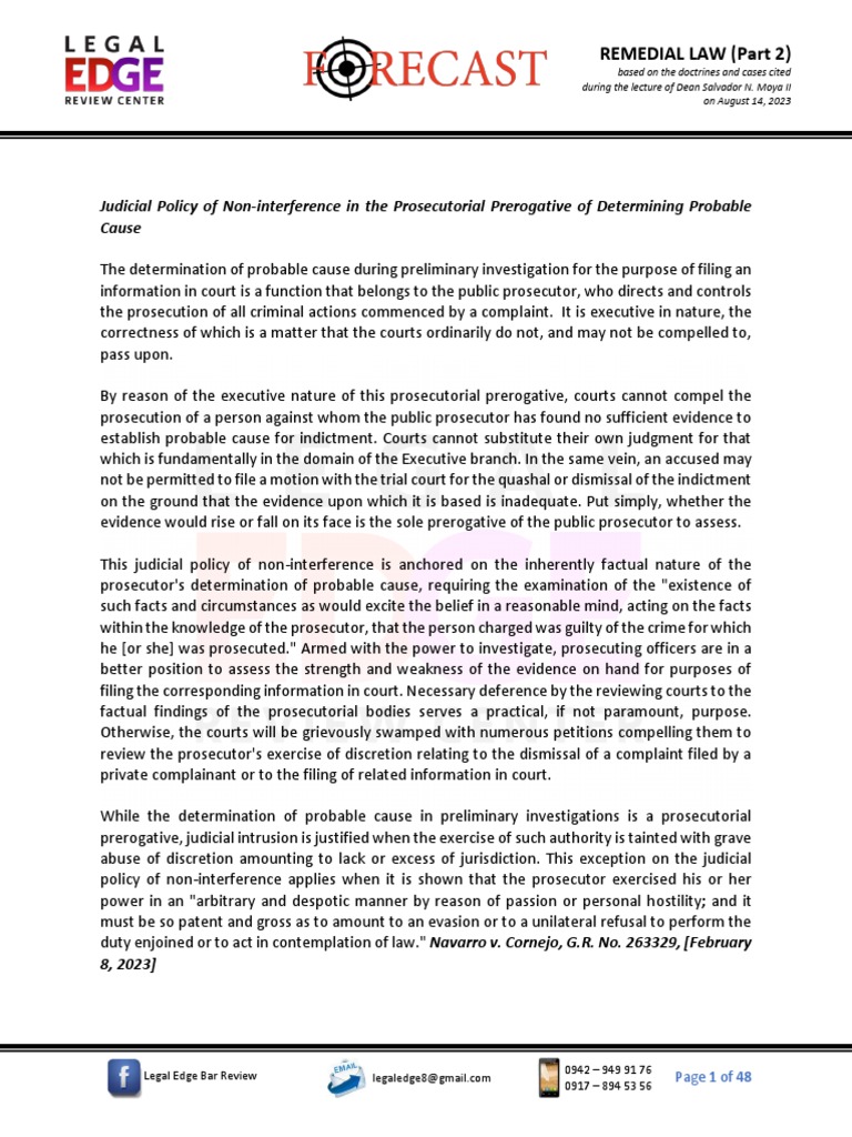 Judicial Policy on Prosecutorial Prerogative | PDF | Plea | Burden Of ...
