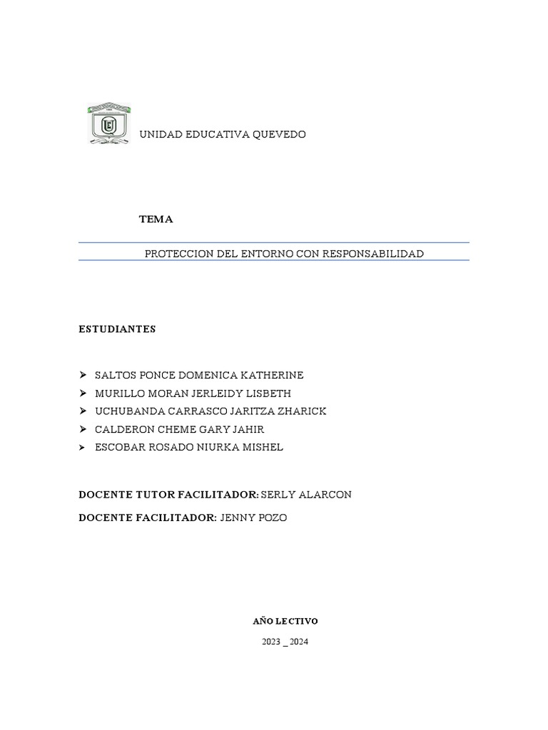 UNIDAD EDUCATIVA QUEVEDO (Recuperado automáticamente) | PDF | Consumo (economía) | Residuos