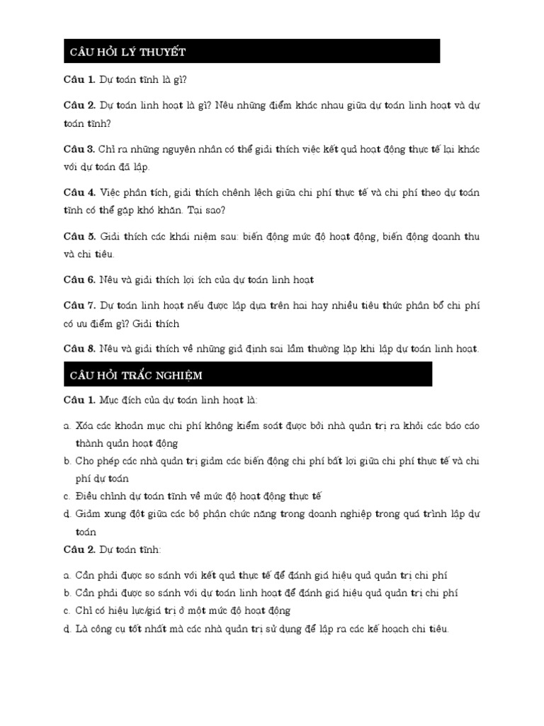 BÀI TẬP CHƯƠNG 2 KTQT 2 | PDF