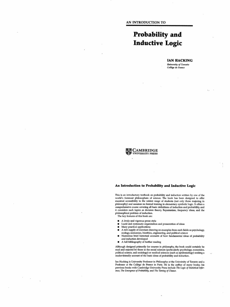 Hacking Introduction To Probability and Inductive 230908 093443 | PDF