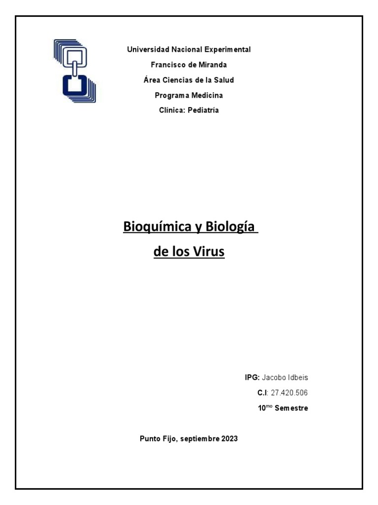 Bioquímica y Biología de Los Virus FICHA | PDF | Virus | Rna