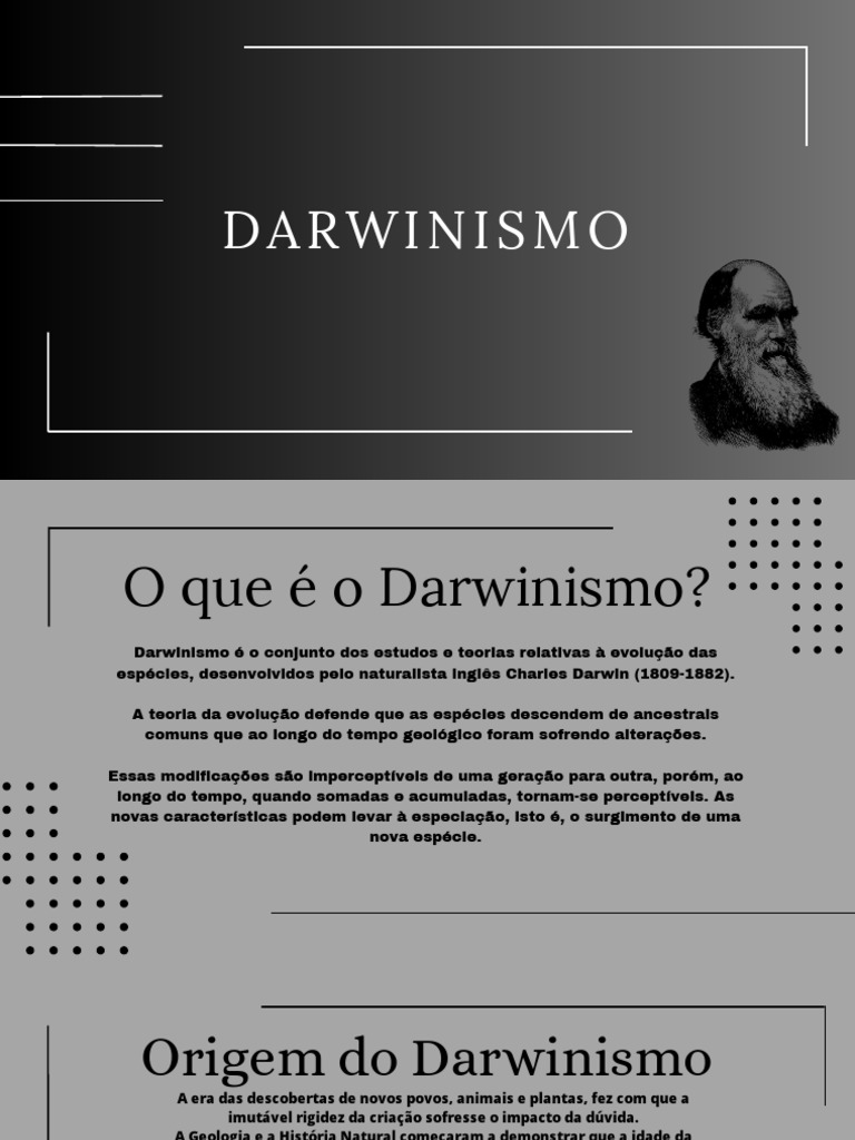 Entendendo o Darwinismo e sua Teoria | PDF | Seleção natural | Charles ...