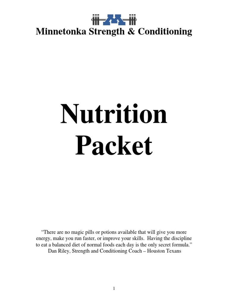 Nutrition Packet | PDF | Healthy Diet | Dieting