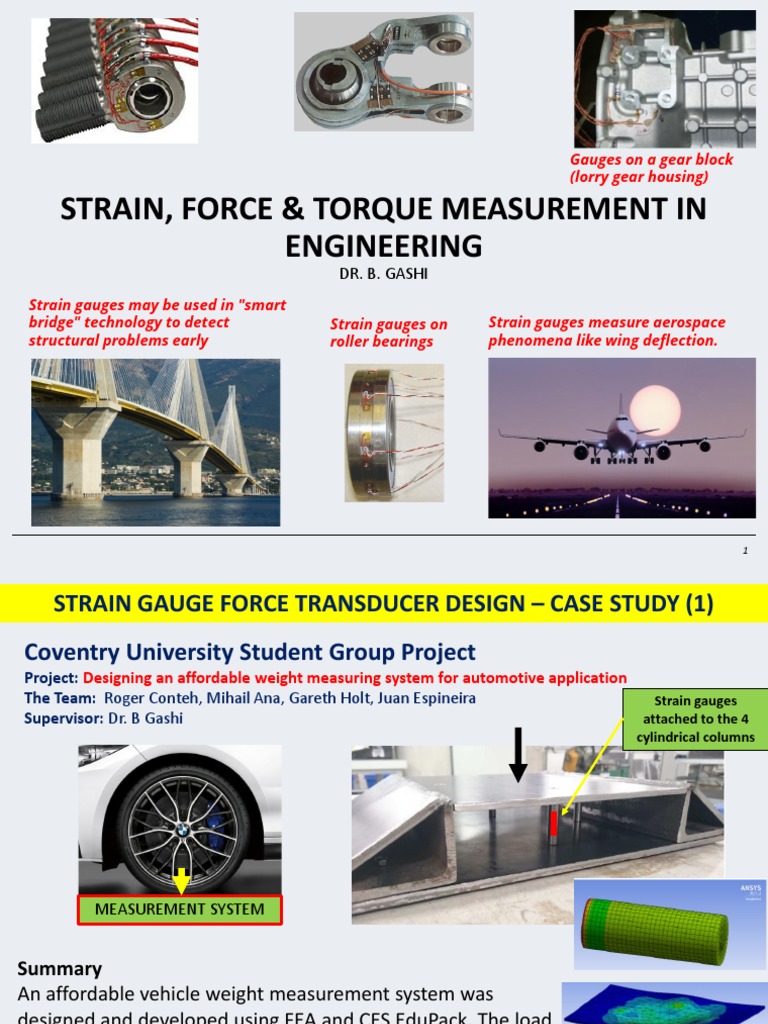 Strain Force & Torque Measurement | PDF | Thermal Expansion ...