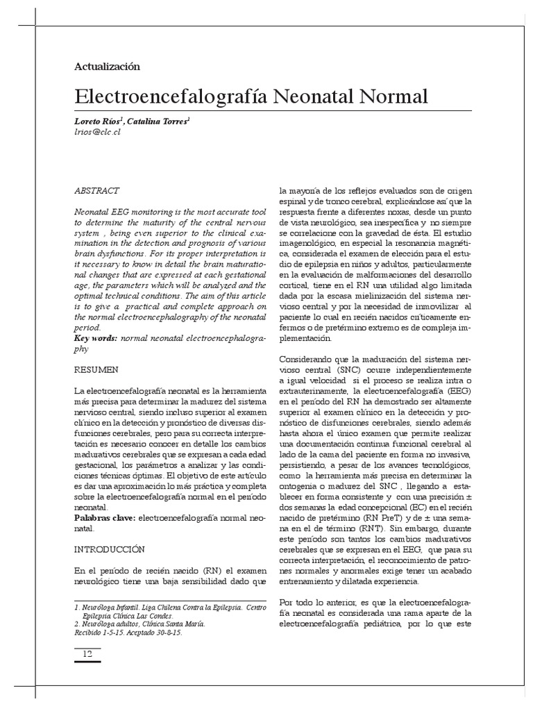 Electroencefalograma neonatal normal | PDF | Sistema nervioso ...