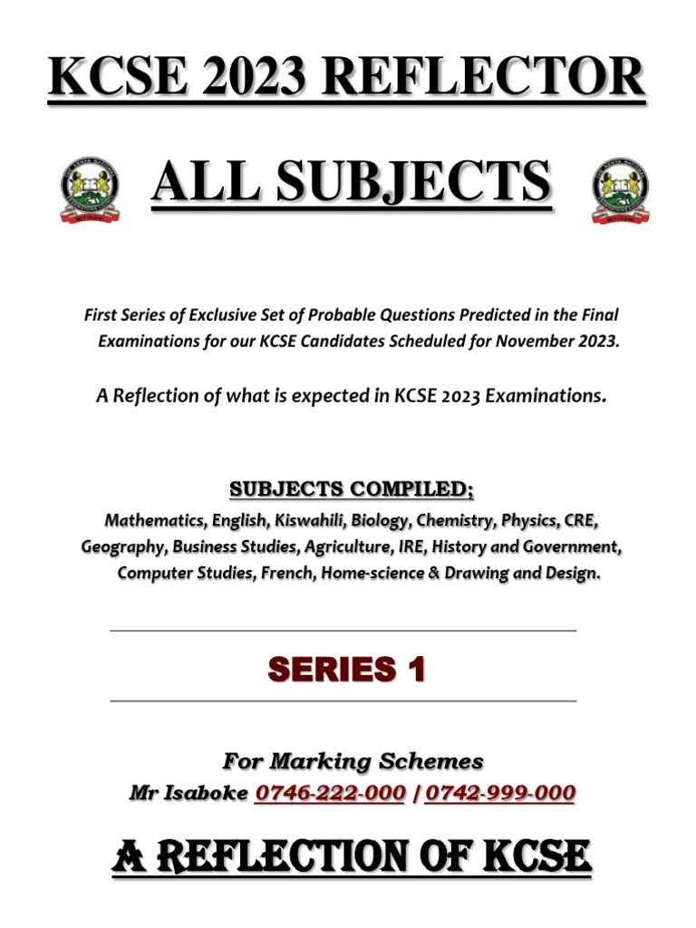 KCSE 2023 Exam Prediction Guide | PDF | Precipitation (Chemistry ...