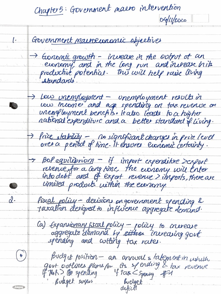 AS Econ - Chapter 5 - Govt Macro Intervention | PDF