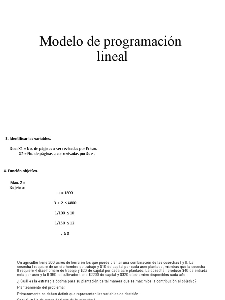 Modelo de Programación de Lineal (2) (Autoguardado) | PDF | Métodos y ...