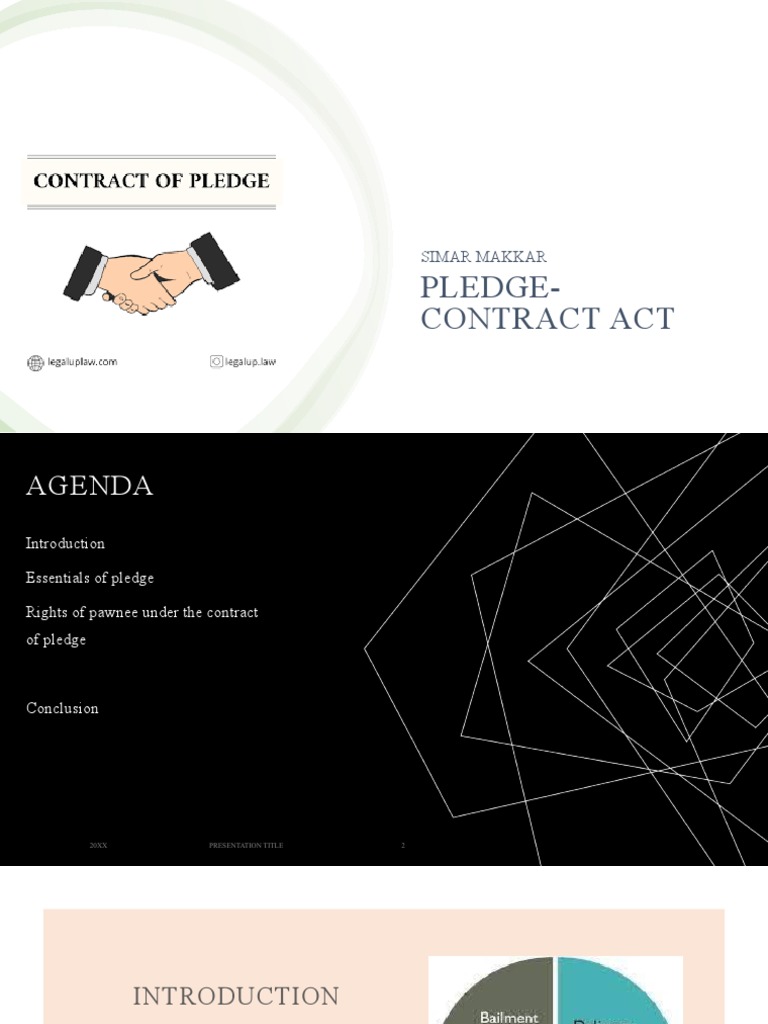 Pledge-Contract Act: Simar Makkar | PDF | Debt | Loans