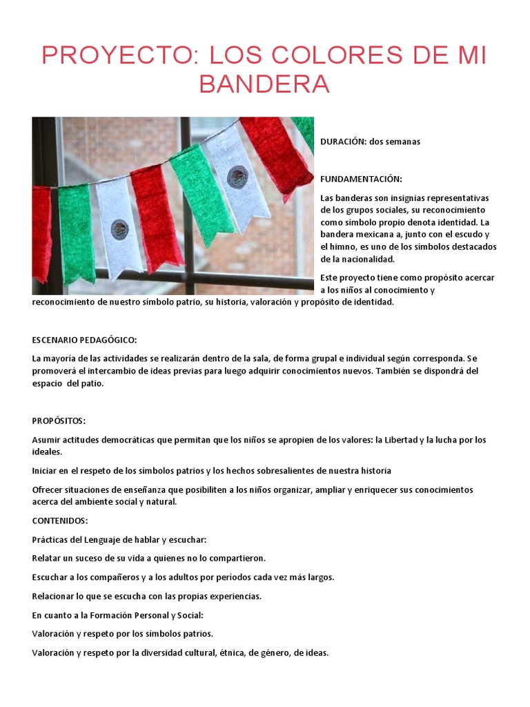 Proyecto: Colores de la Bandera Mexicana | PDF