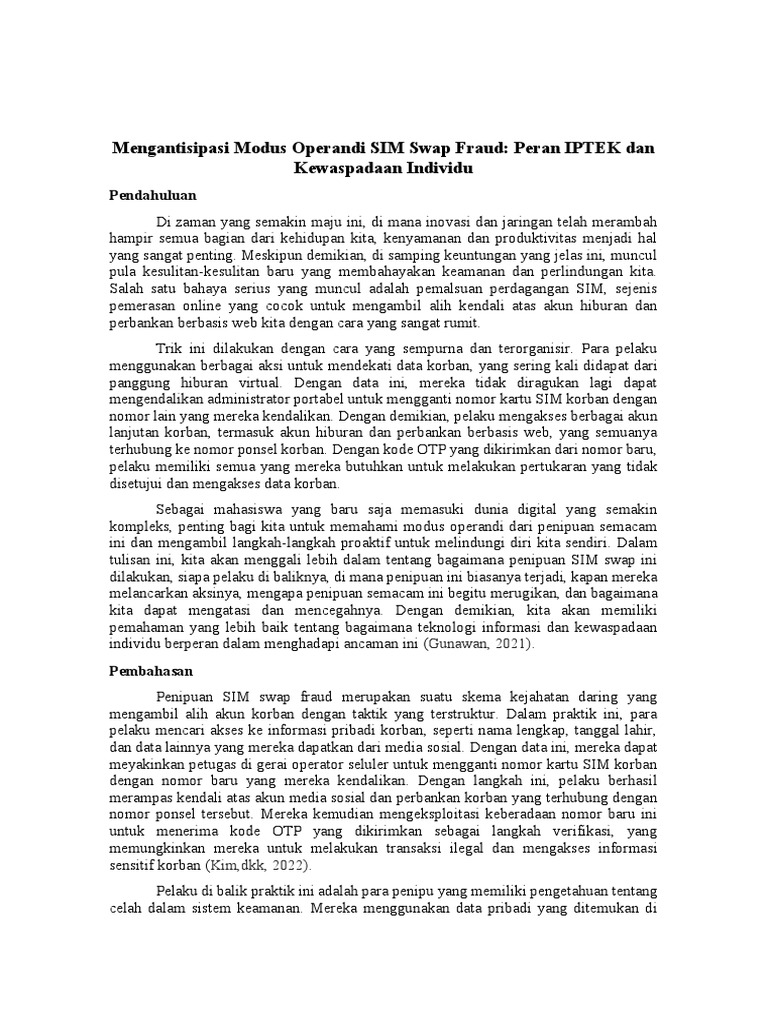 Waspada Penipuan SIM Swap | PDF