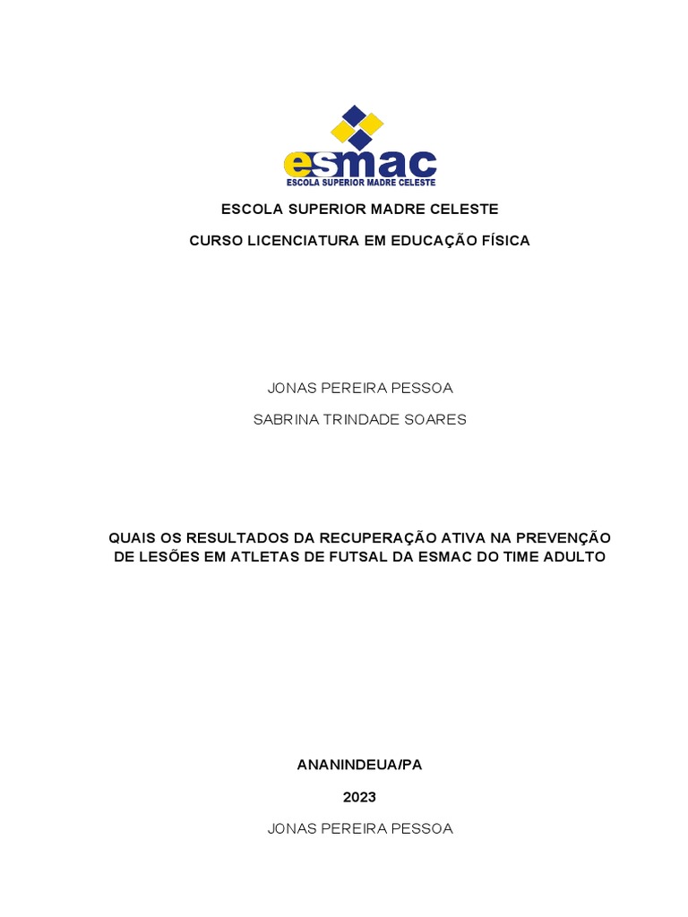 Pré Projeto Do Tcc Final Atualizado 100 Pdf