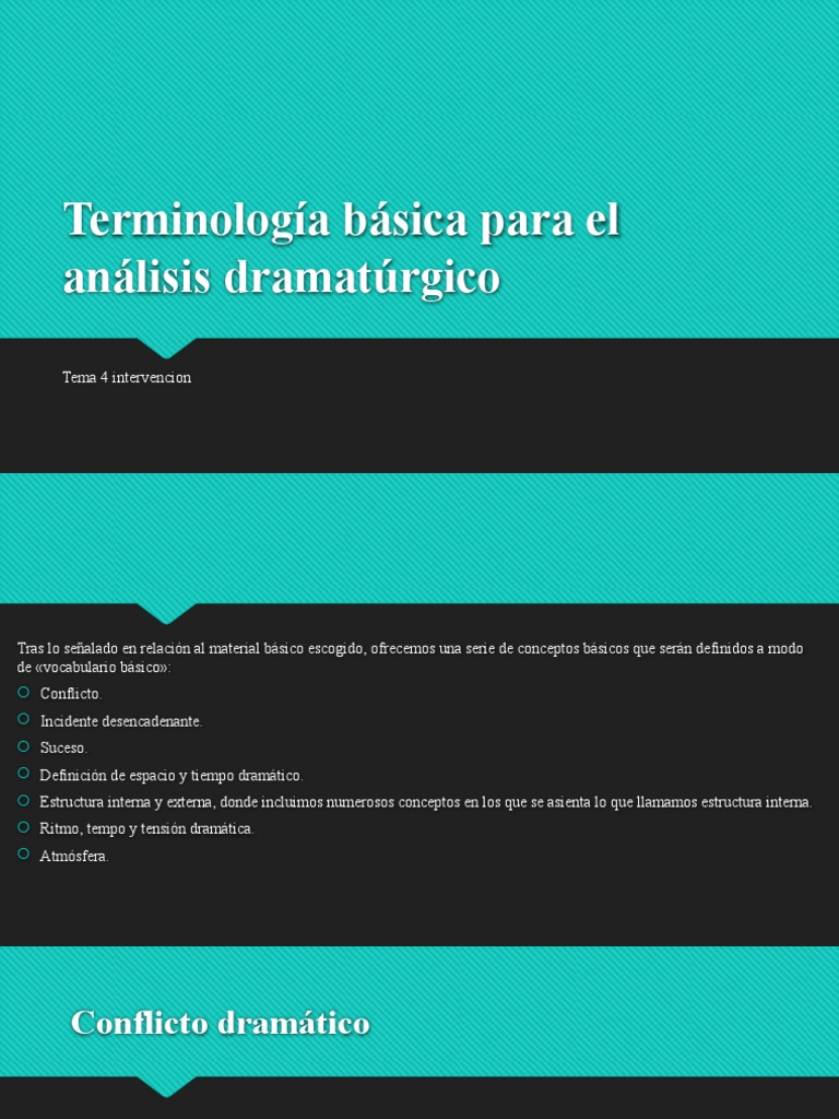 Terminología Básica para El Análisis Dramatúrgico | PDF | Hora | Trama ...