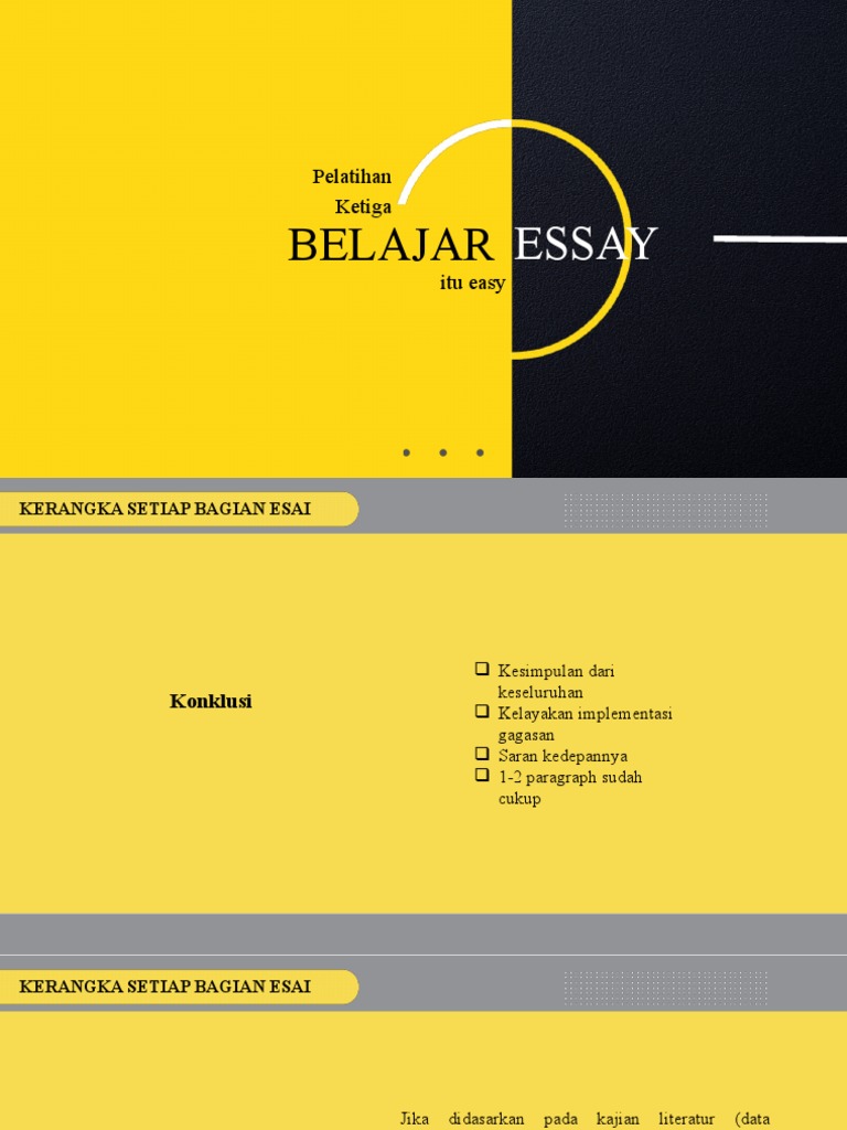 (Kelompok 1 Esai) PPT Materi Essay Pelatihan 3 | PDF