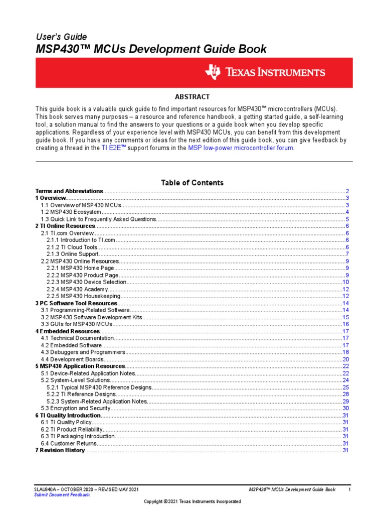 MSP430 User Guide | Download Free PDF | Microcontroller | Software