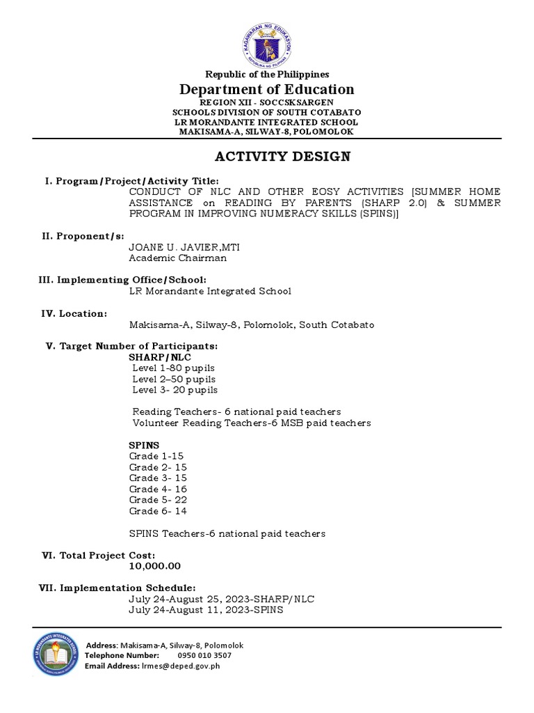 Literacy & Numeracy Summer Program | PDF