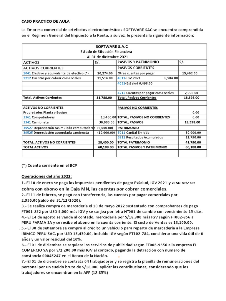 Caso Practico de Aula-Software Contable | PDF