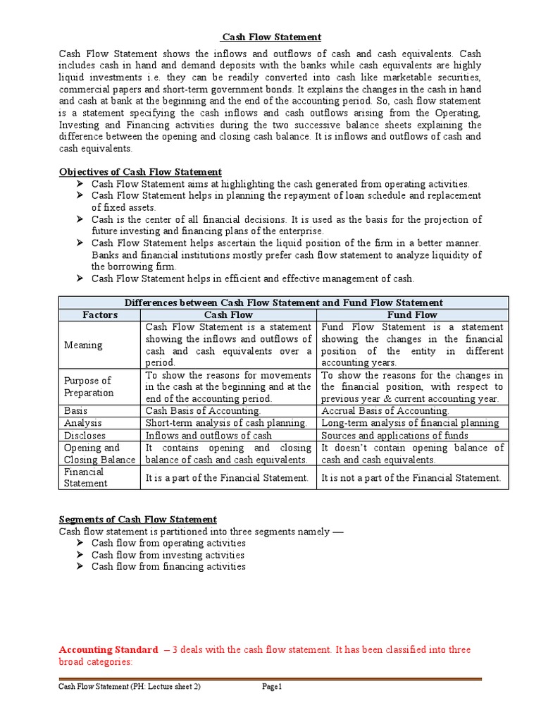 Understanding Cash Flow Statements | PDF | Finance & Money Management