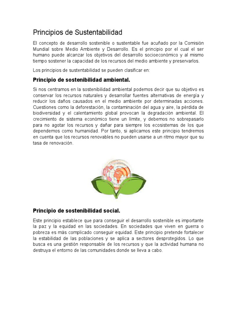 Principios de Sustentabilidad | PDF