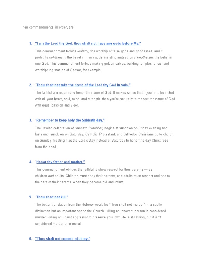 10 Commandments | Download Free PDF | Ten Commandments | Religious ...