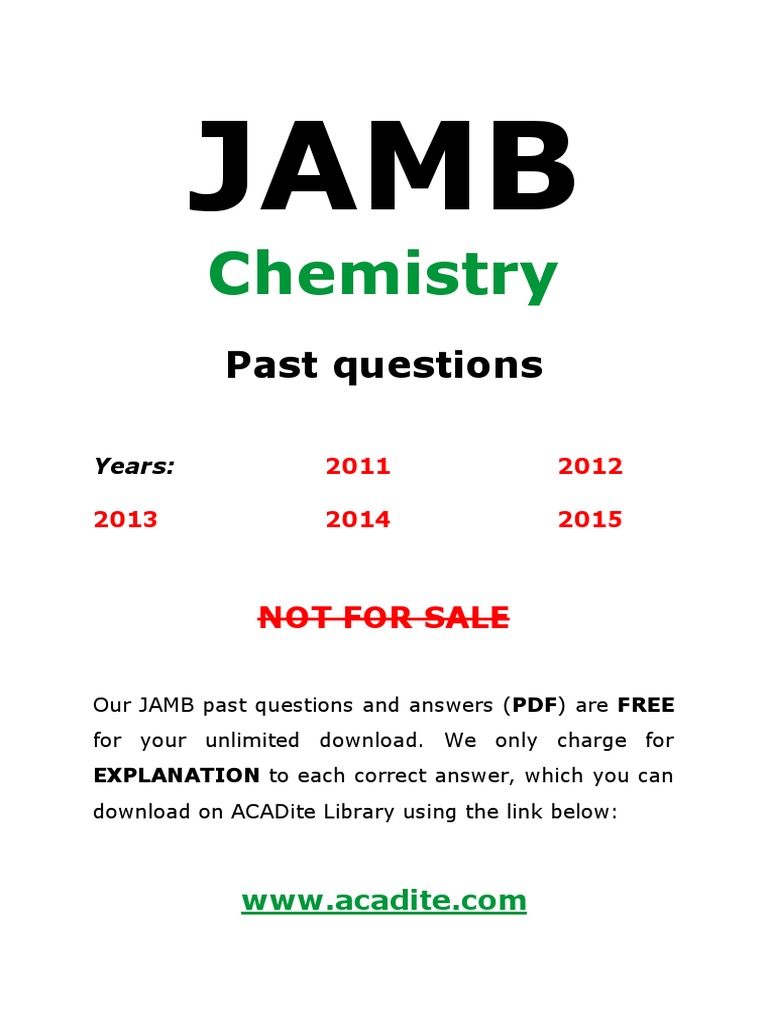 Jamb Chemistry 11 15 | PDF