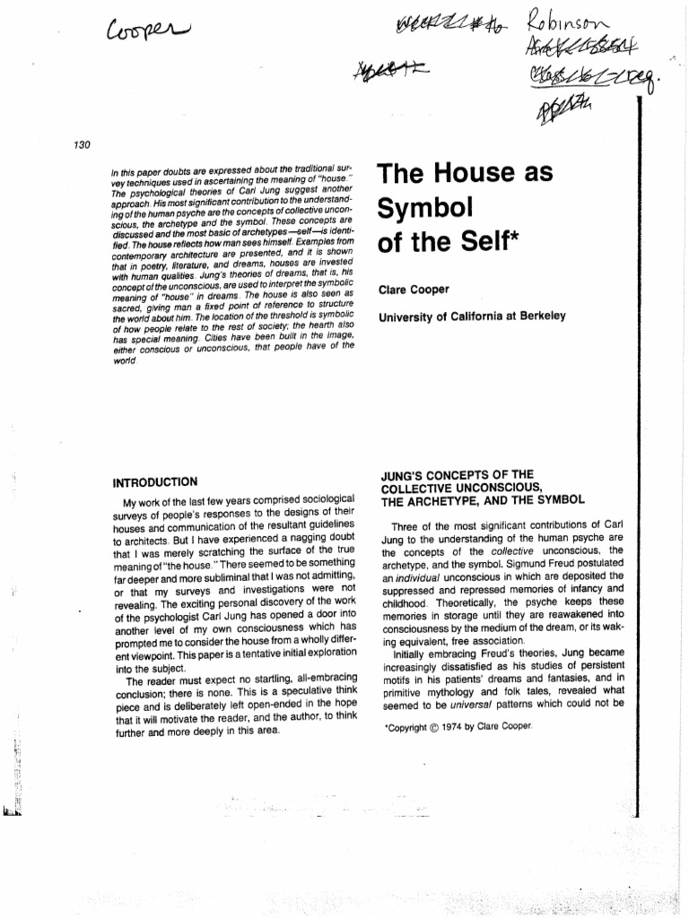 The House As Symbol of The Self-Cooper - Hseassymofself | PDF