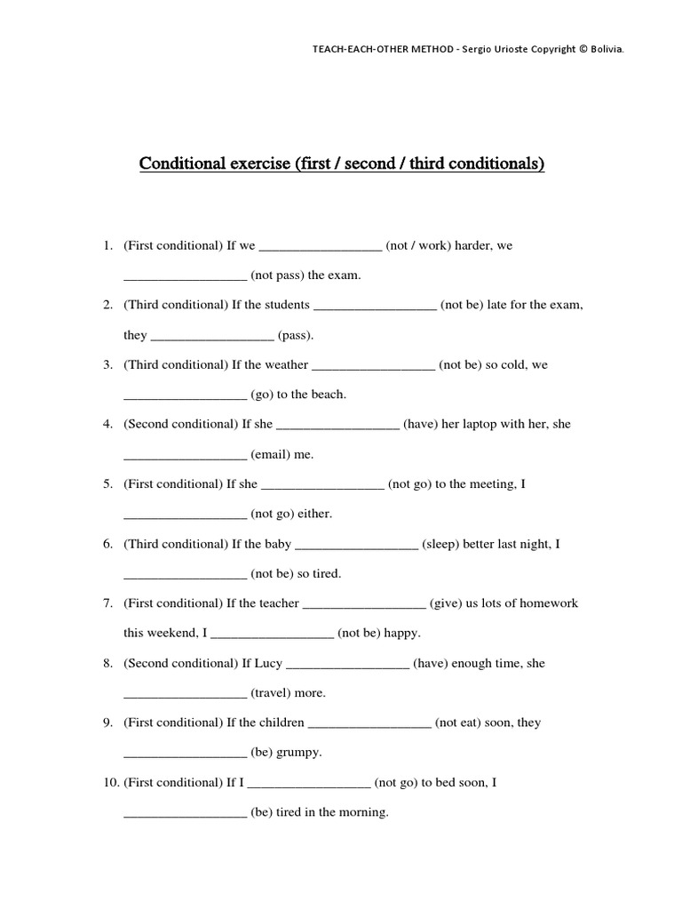 1st 2nd 3rd Conditional | PDF