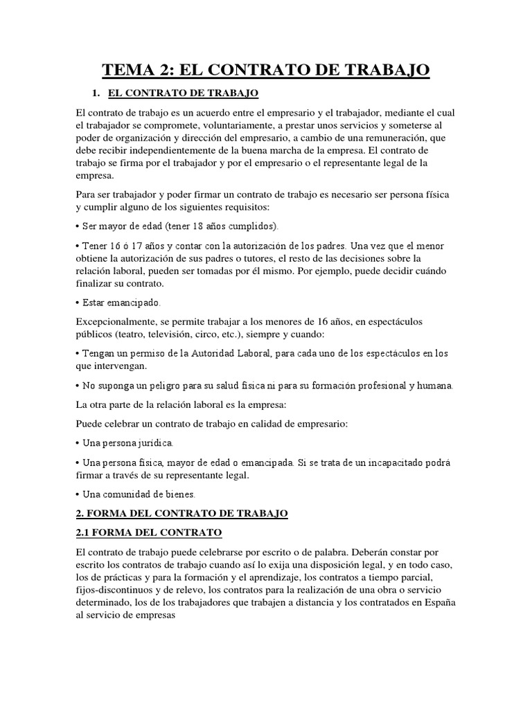 Guía del Contrato de Trabajo en España | PDF | Derecho laboral | Empleo