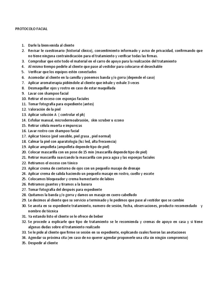 Protocolo Facial | PDF